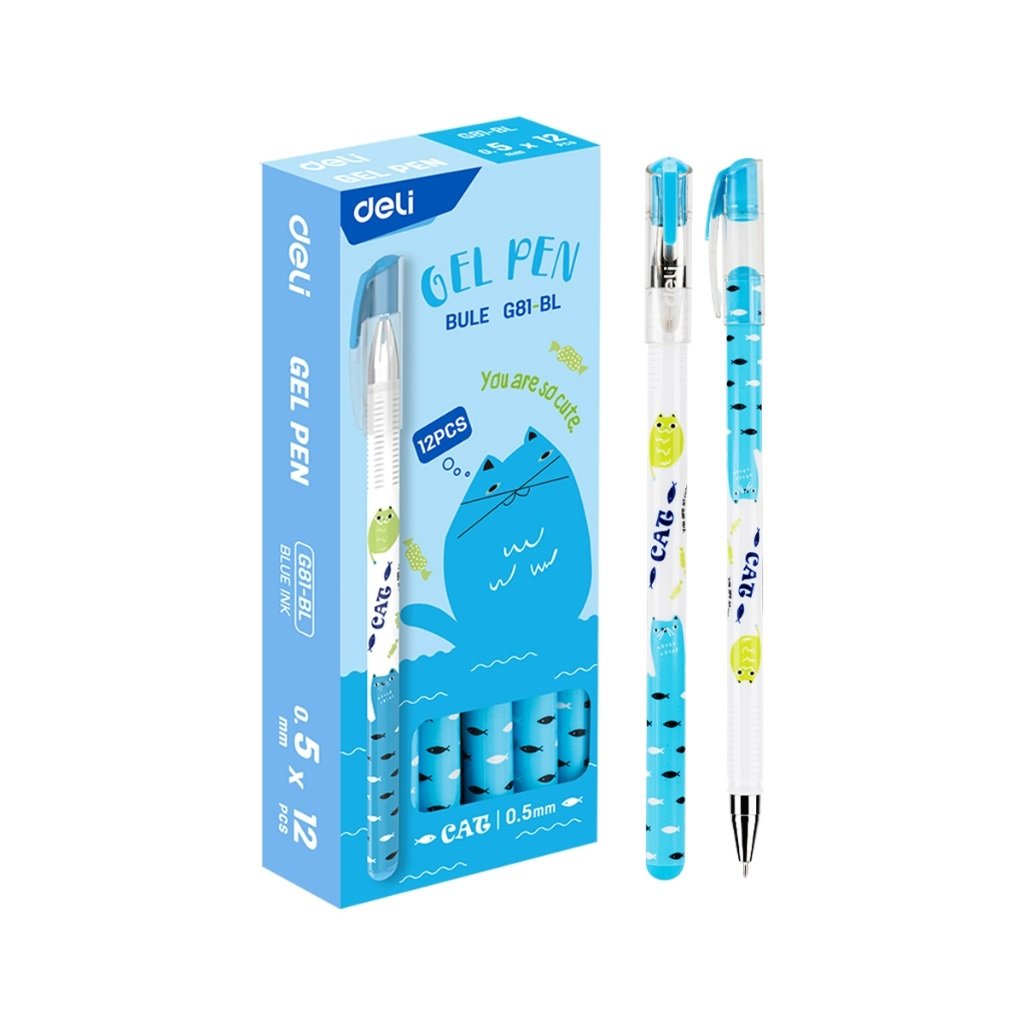 Bút gel Deli EG81-BL ngòi 0.5mm - Mực xanh, Mực nhanh khô nét đều - ĐỒ ...